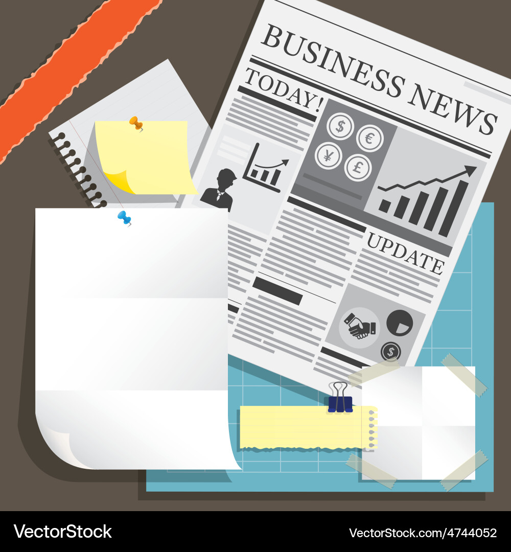 Newspaper and blank paper object background Vector Image