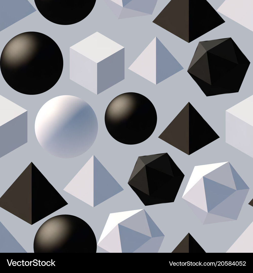 Pattern with 3d shapes Royalty Free Vector Image