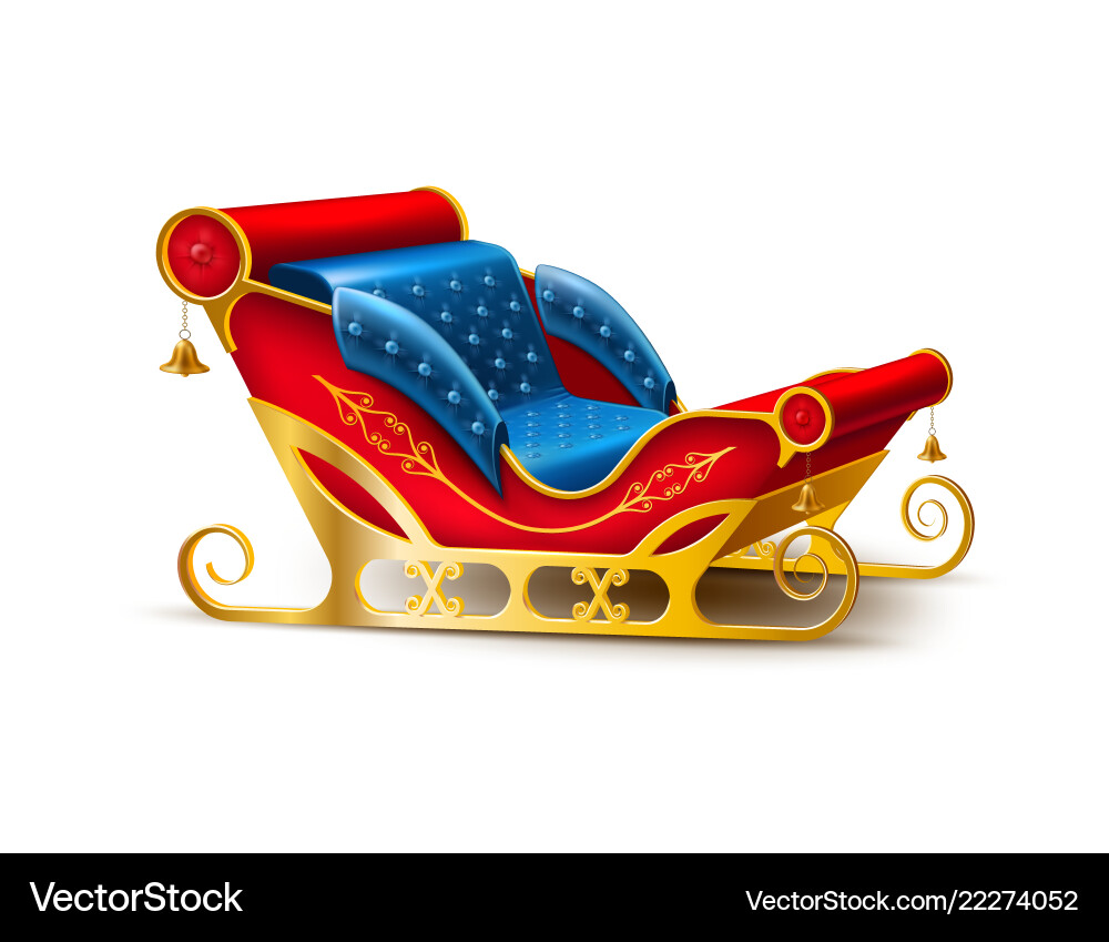 Santa Sleigh - Christmas Sled Royalty Free Vector Image