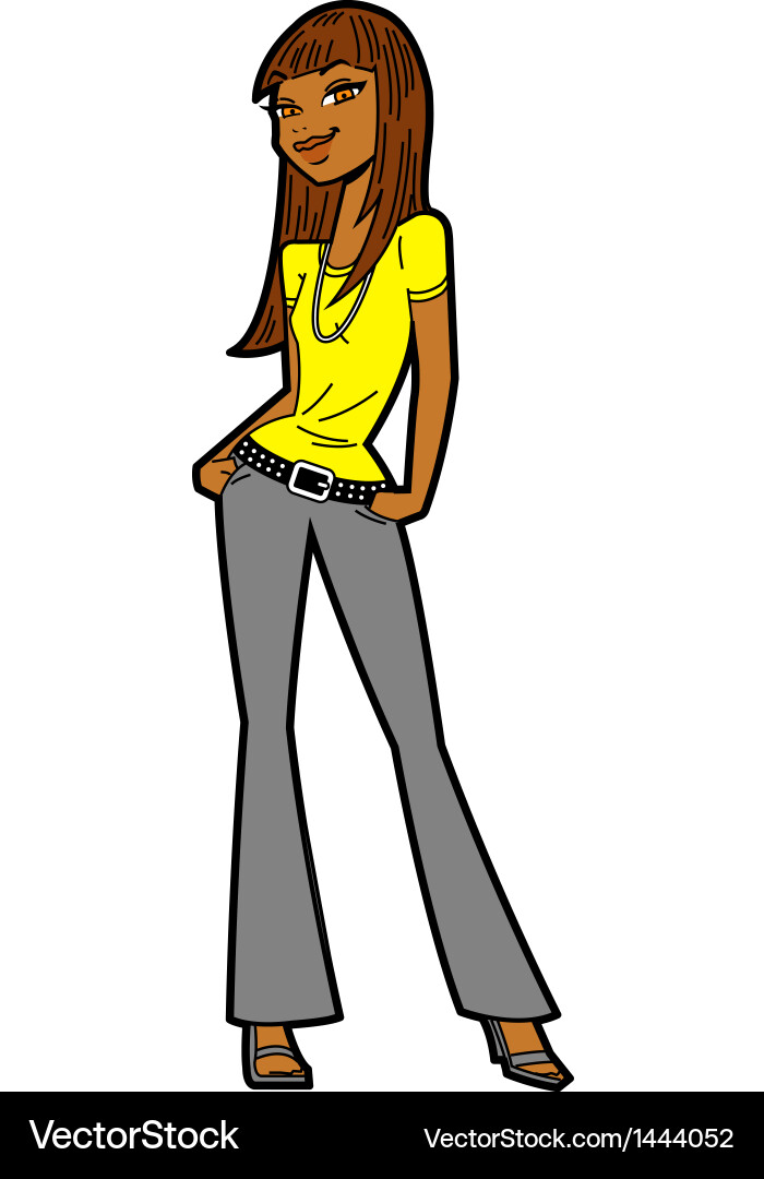 Stylish Black Supermodel Pose Royalty Free Vector Image