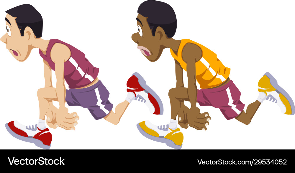 Tired runner exhausted jogger funny people Vector Image