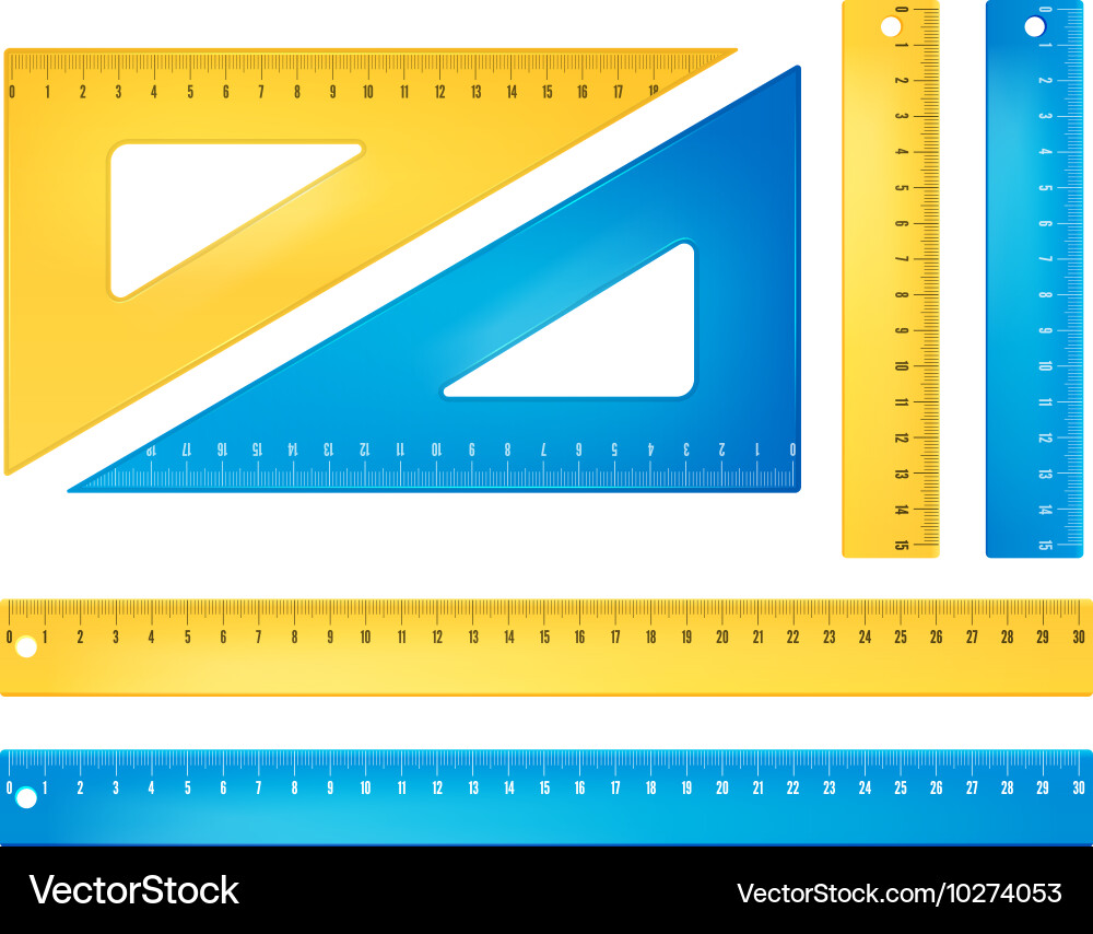 Blue and yellow rulers Royalty Free Vector Image
