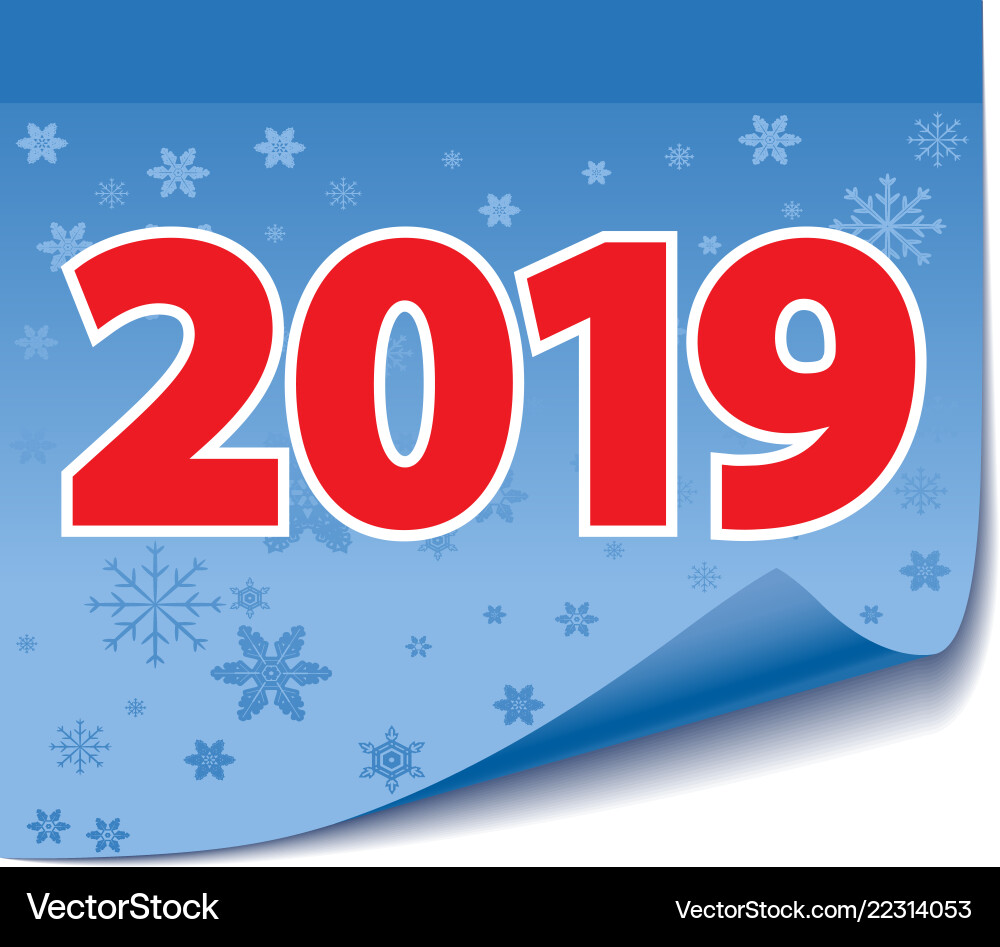 Blue sticky tape note with date new year Vector Image