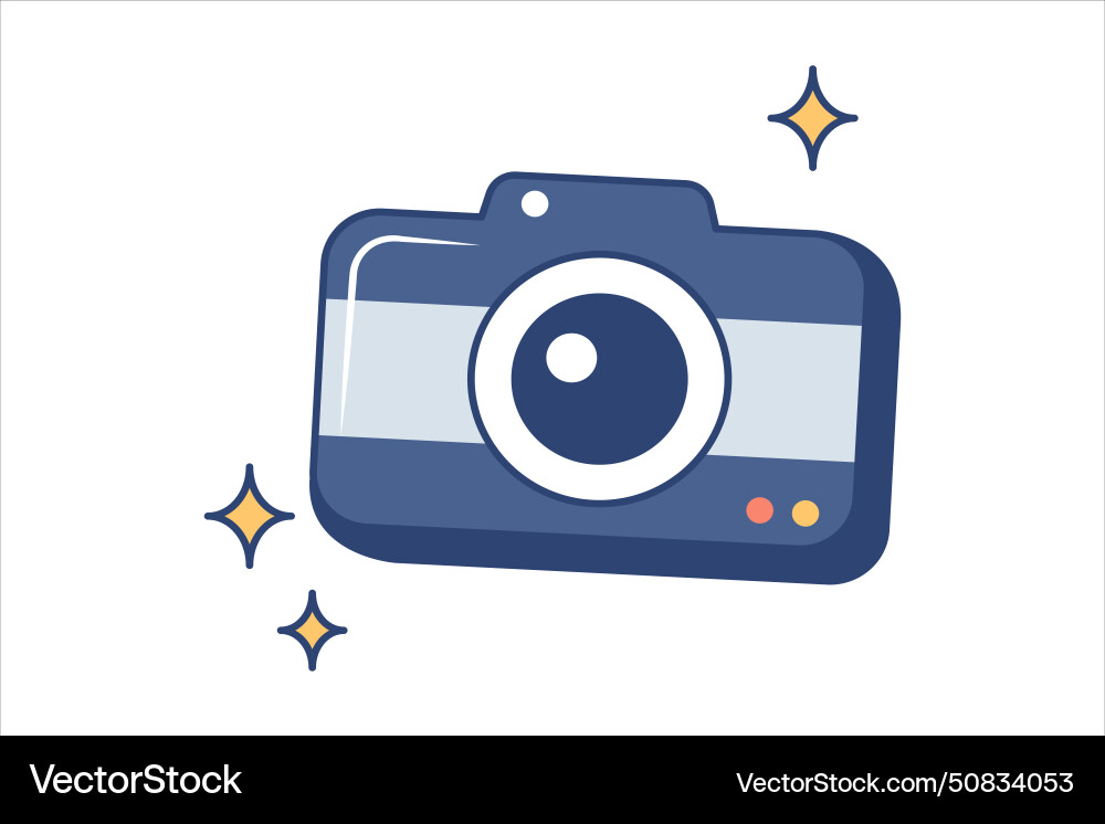 Camera social media sticker design Royalty Free Vector Image