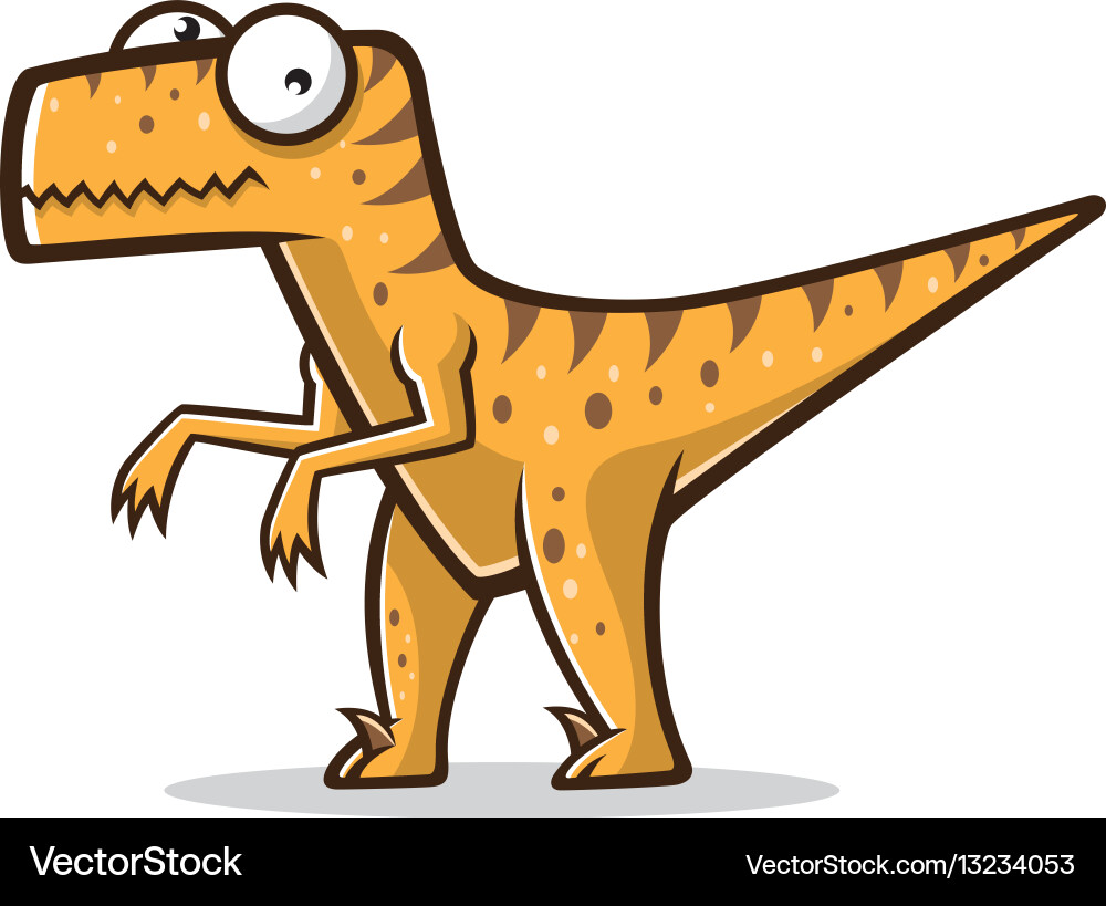 Cartoon funny raptor Royalty Free Vector Image
