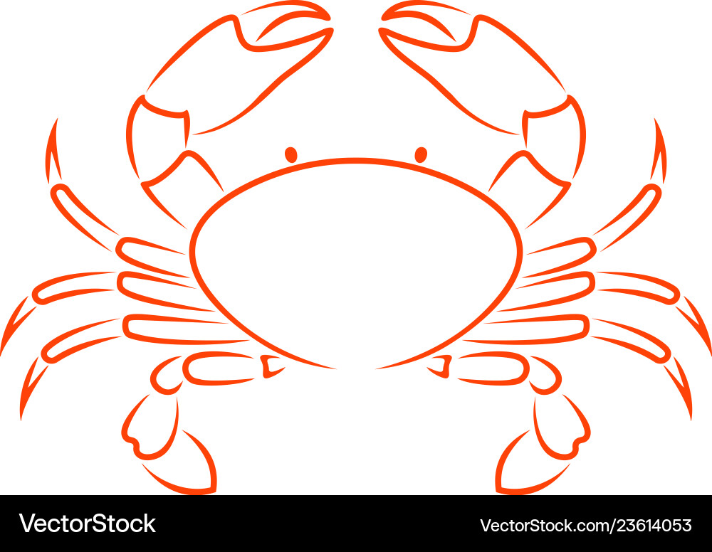 Crab outline Royalty Free Vector Image - VectorStock