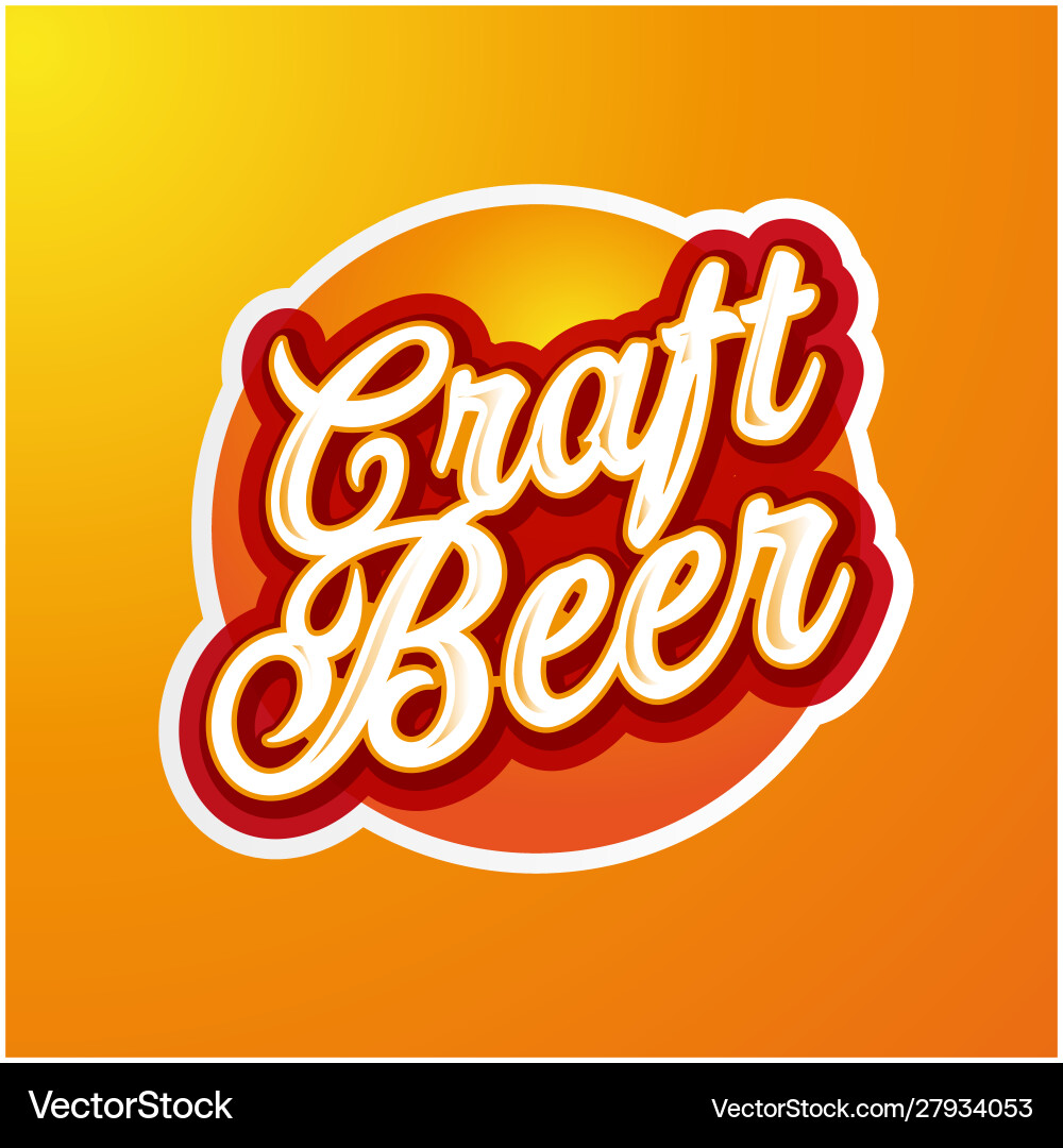 Craft beer sign label lettering Royalty Free Vector Image