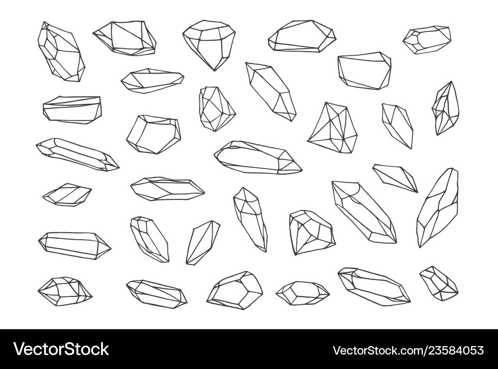 Crystal hand drawn Royalty Free Vector Image - VectorStock