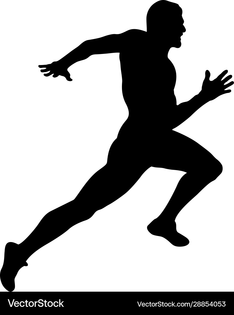 Explosive running muscular sprinter Royalty Free Vector