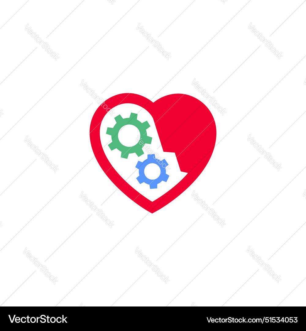 Heart shape with gears icon Royalty Free Vector Image