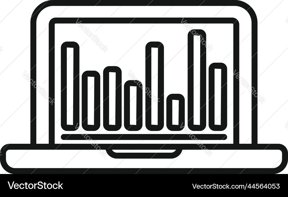 Laptop market chart icon outline segment Vector Image