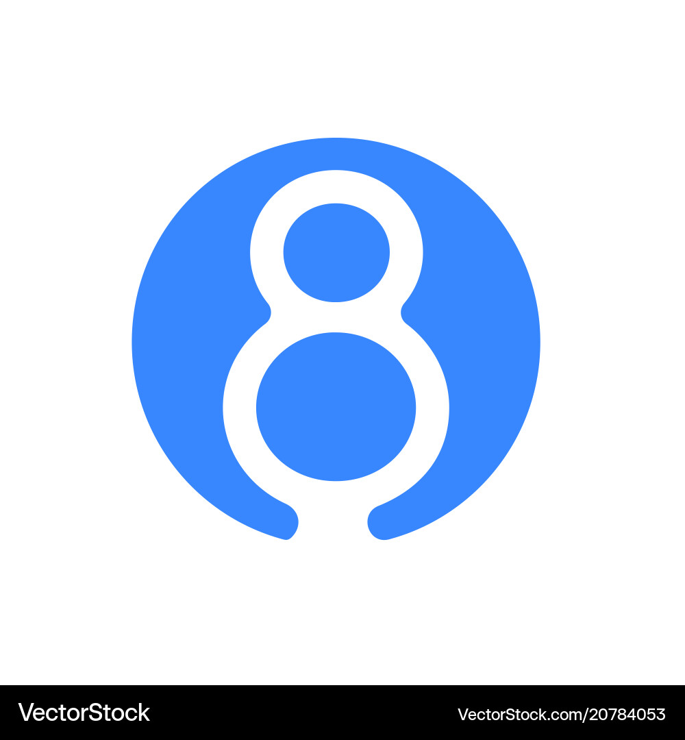 Number 8 eight font logo blue icon Royalty Free Vector Image