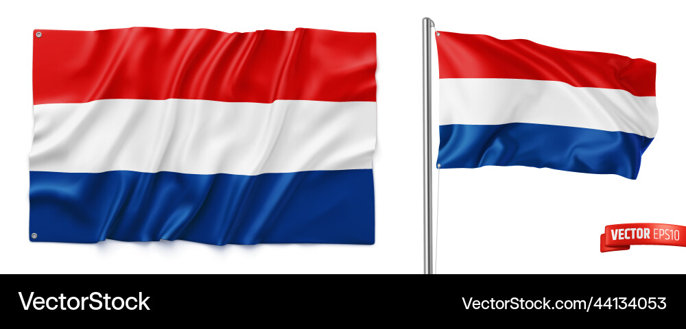 Realistic netherlands flags Royalty Free Vector Image