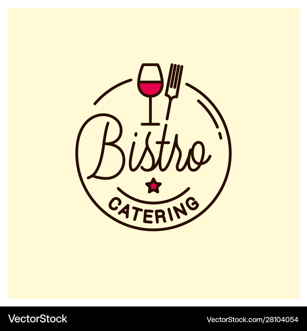 Elegant Bistro Catering Logo Royalty Free Vector Image