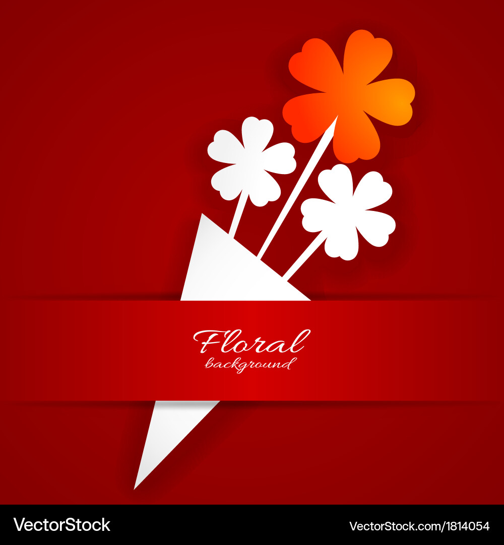 Red Paper Flower Abstract Royalty Free Vector Image