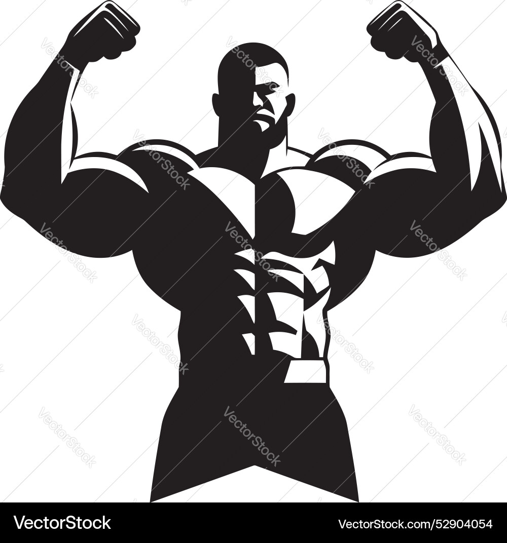 Sculpted majesty black display of flexing glory Vector Image