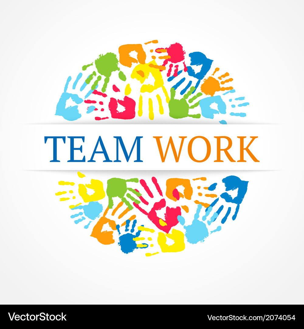 Team work symbol creative concept Royalty Free Vector Image