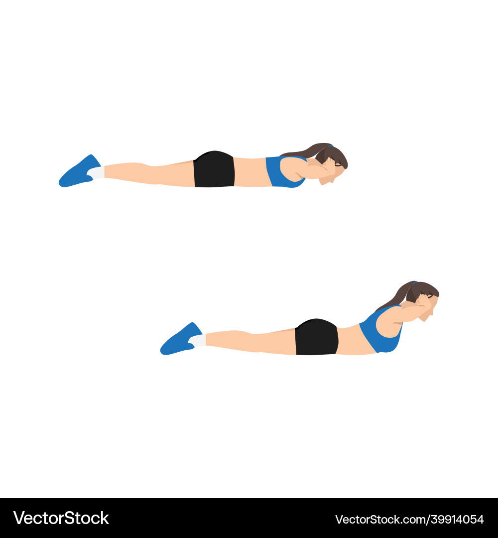 Woman doing back extensions exercise flat Vector Image