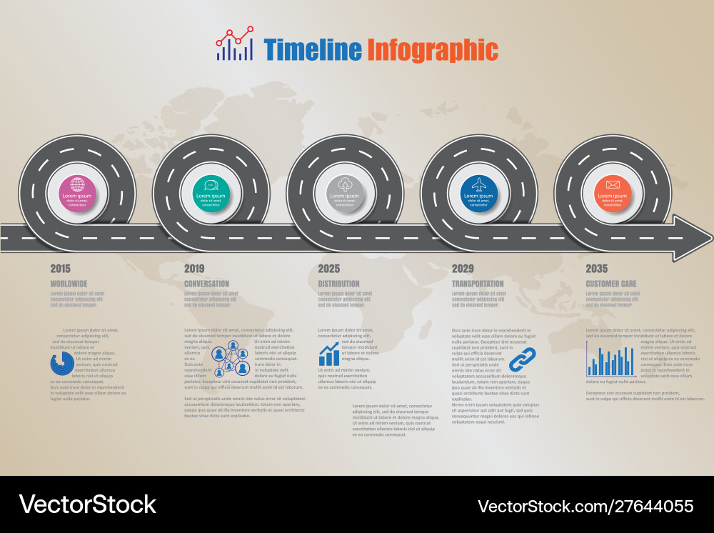Business Timeline Roadmap Royalty Free Vector Image
