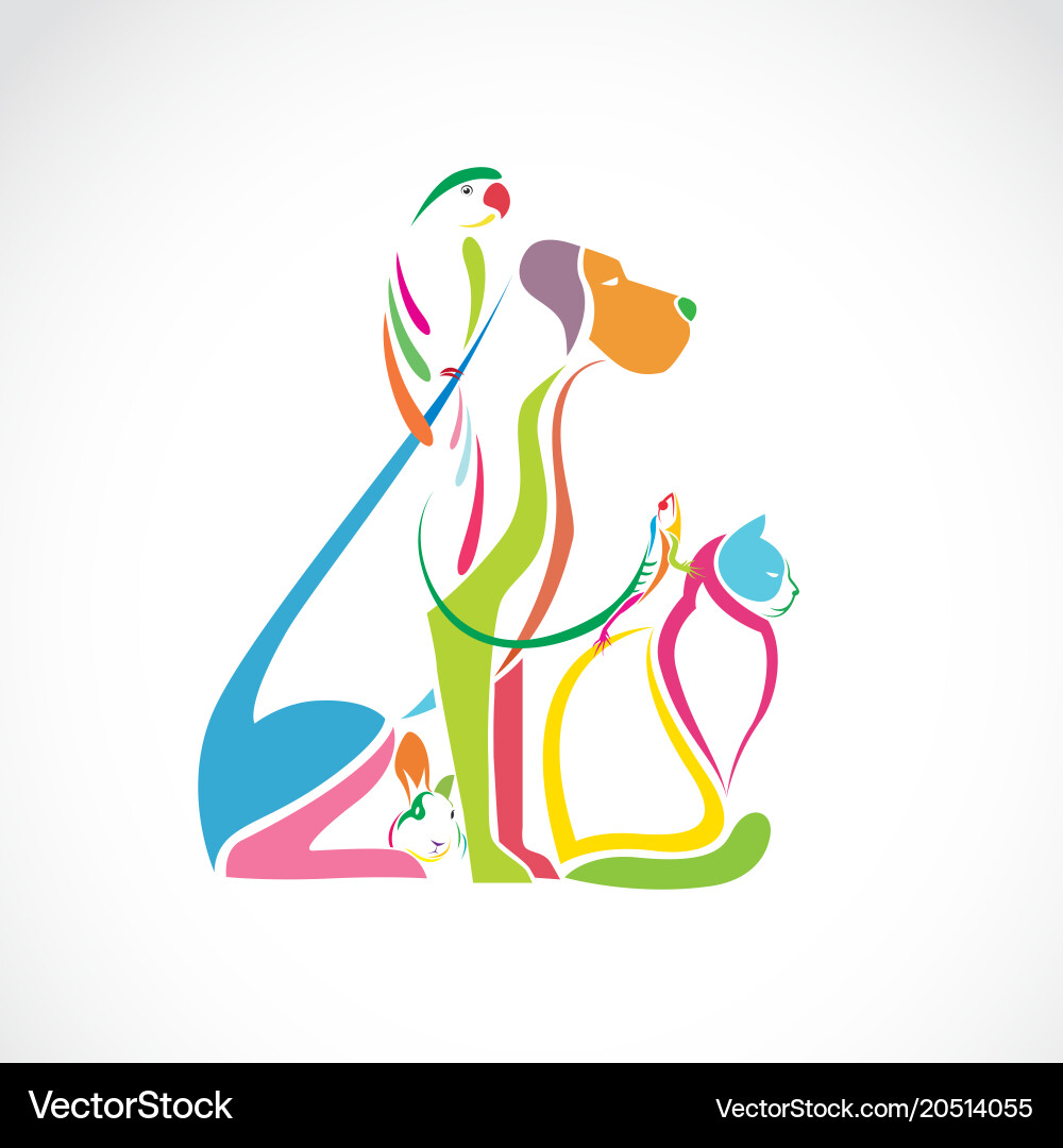 Cute Pet Animals Group Royalty Free Vector Image