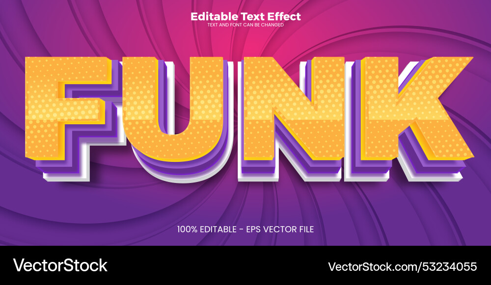 Funk editable text effect in modern trend style Vector Image
