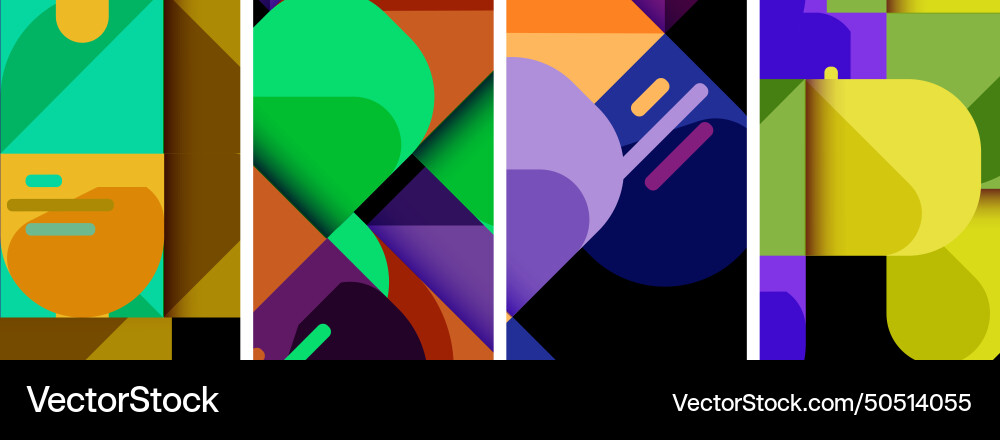 Geometric colorful poster backgrounds with squares