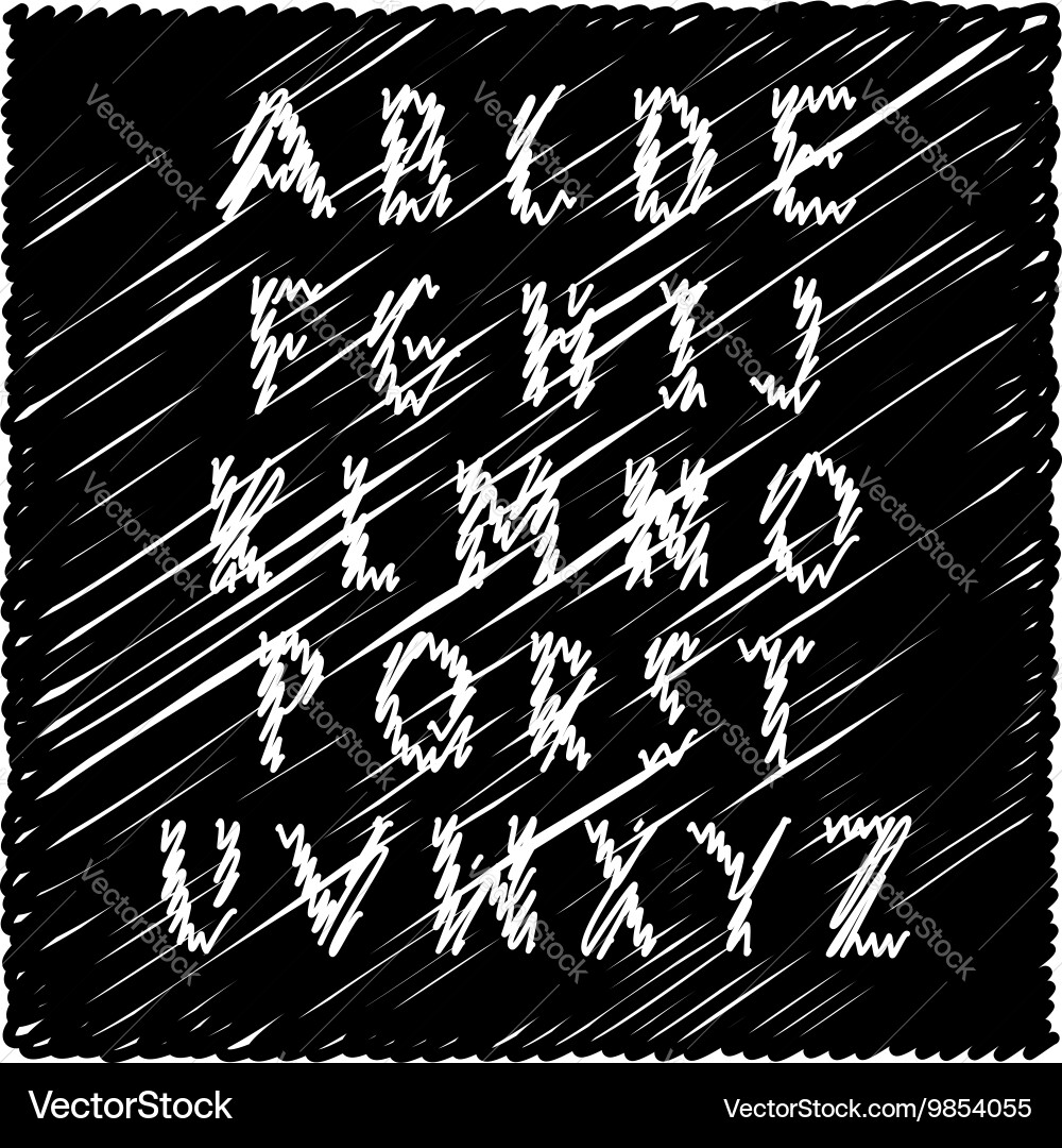 Grungy scribble font Royalty Free Vector Image