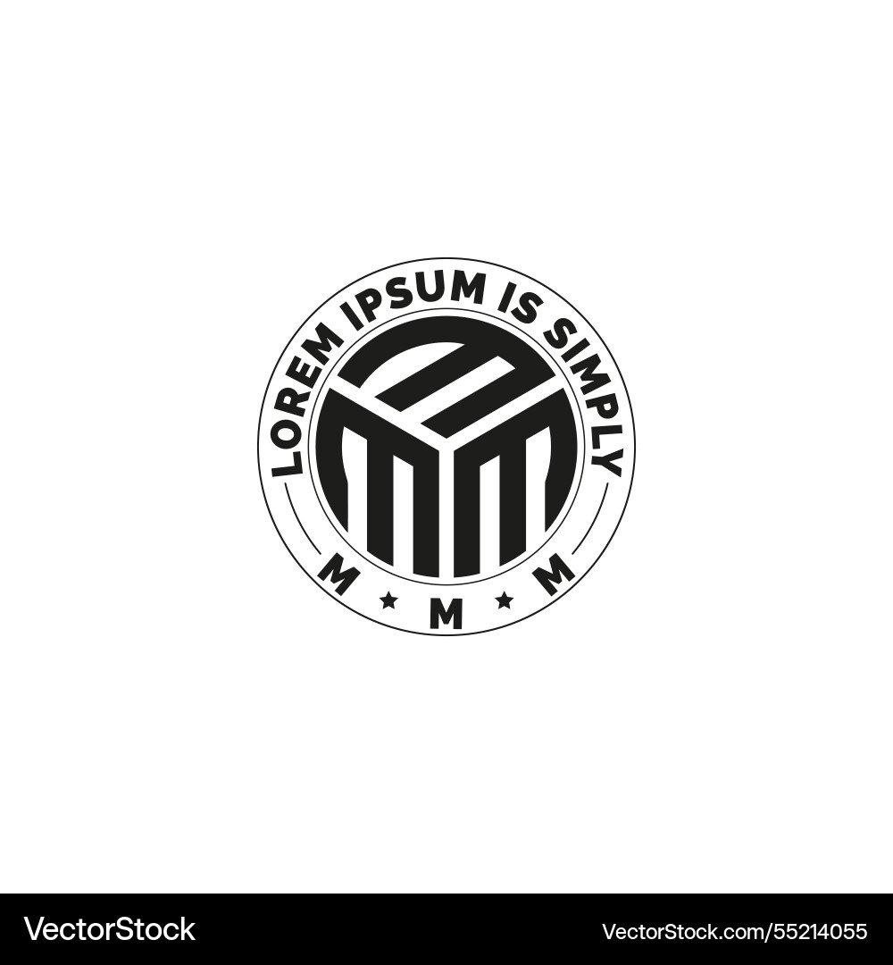Mmm circular logo with modern typography Vector Image