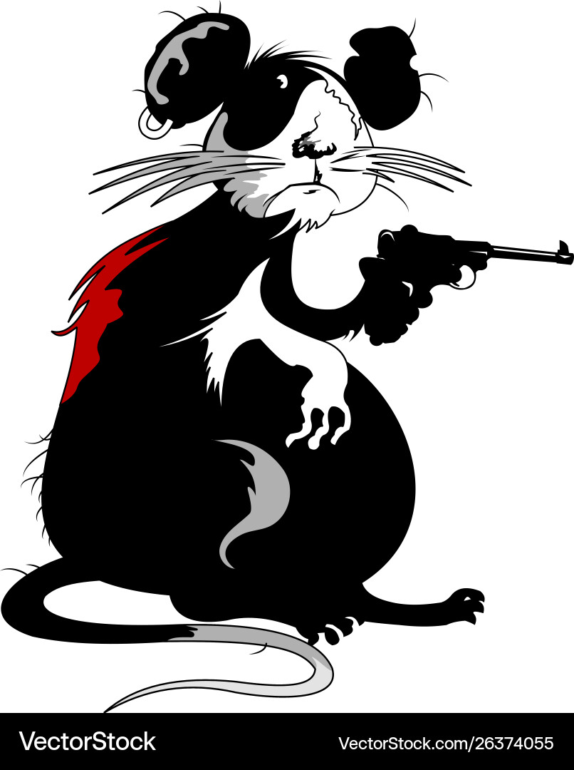 Rat with Pistol Royalty Free Vector Image - VectorStock