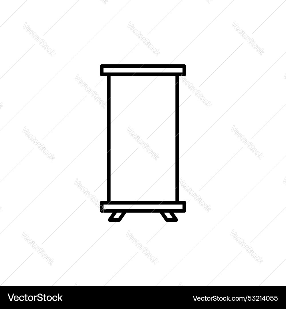 Roll up banners line icon isolated on white Vector Image