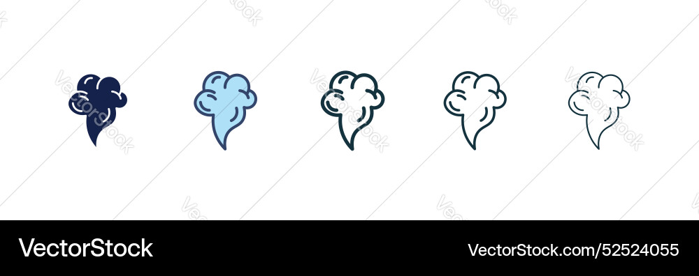 Steam icon set black filled and outlined style Vector Image