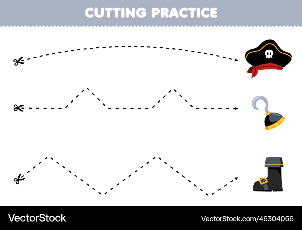 Education game for children cutting practice Vector Image