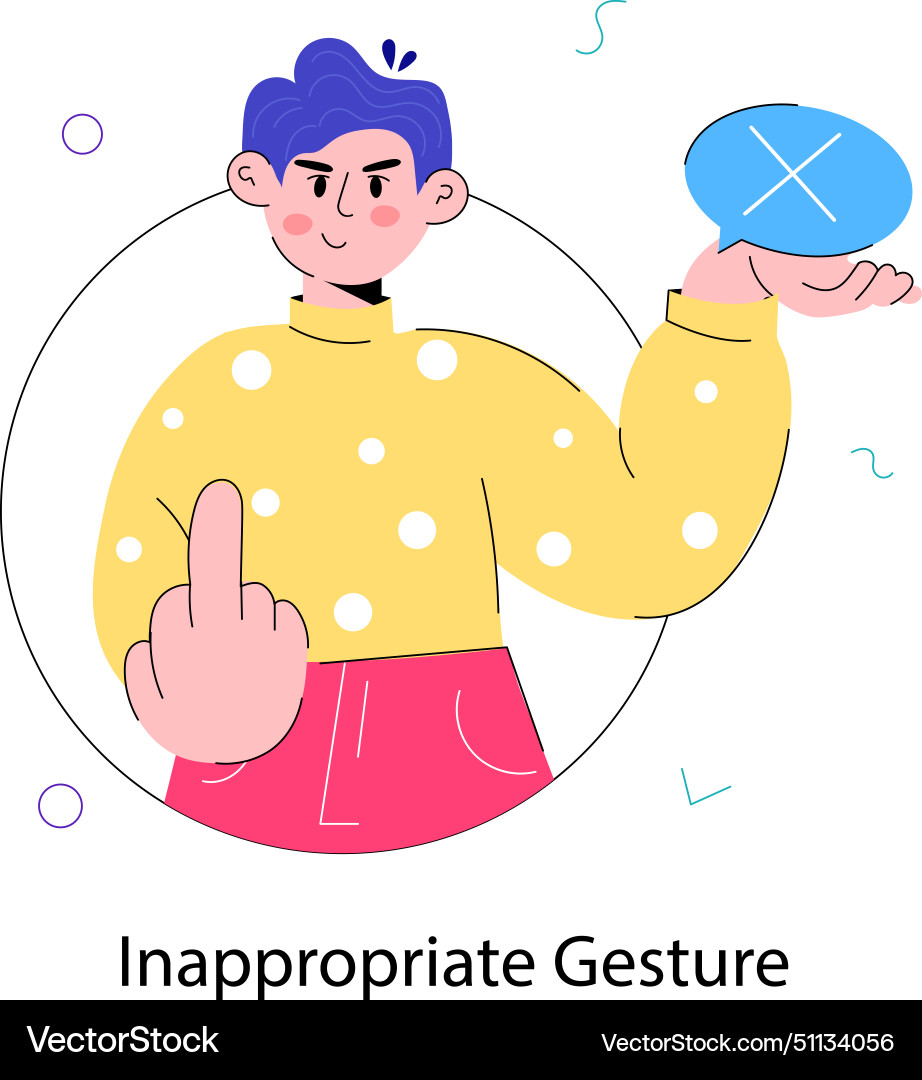 Inappropriate gesture Royalty Free Vector Image