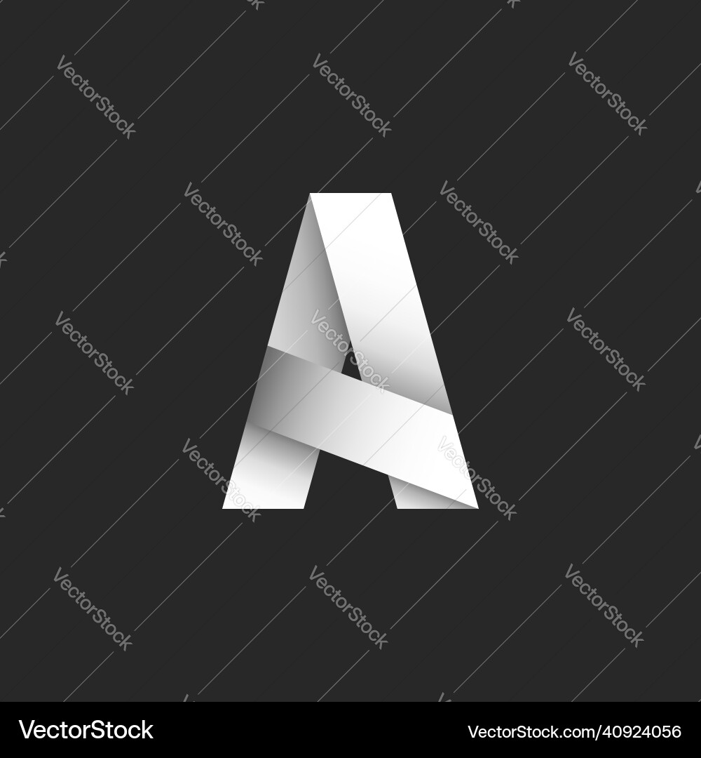 Letter a 3d logo bold font typography design Vektorbild