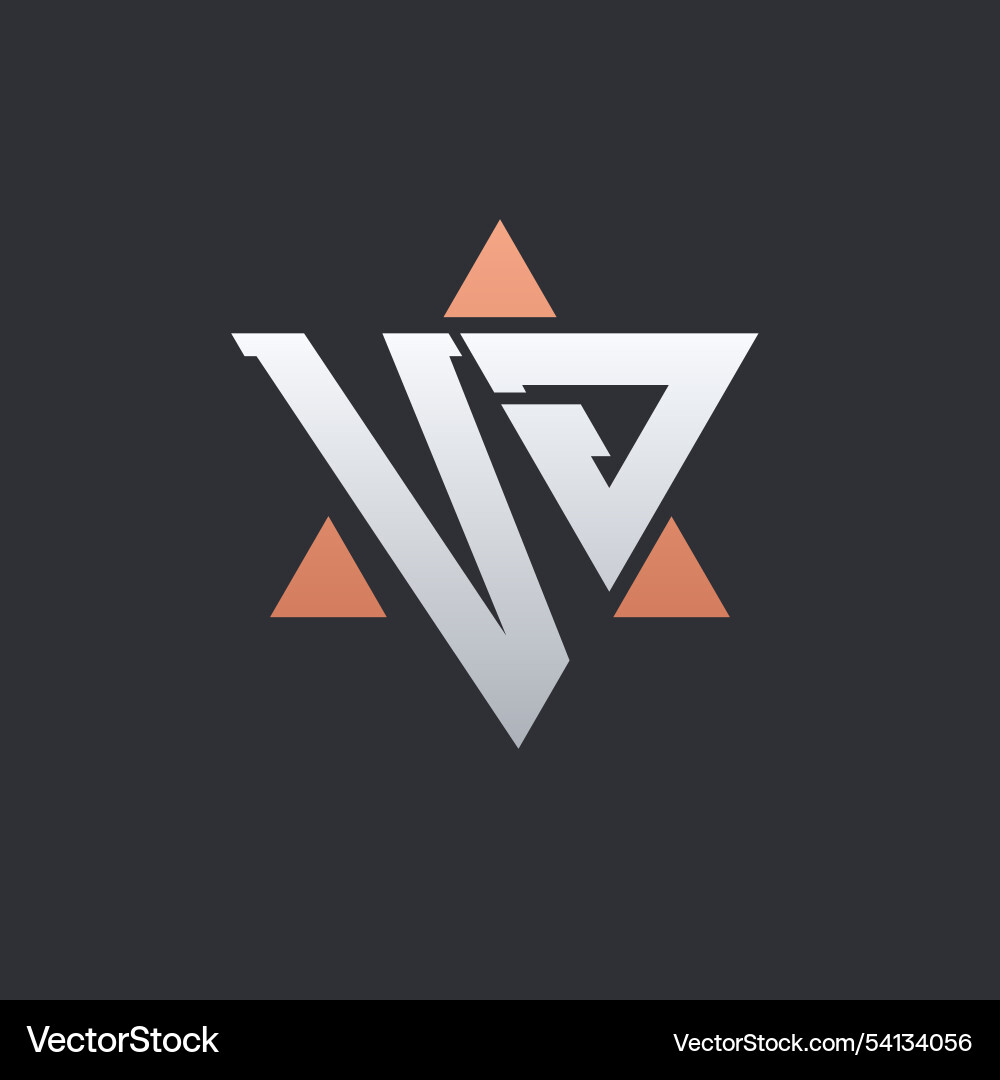 Modern vj letter logo design with geometric Vector Image