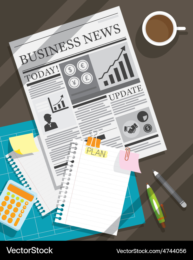 Newspaper and blank paper object background Vector Image