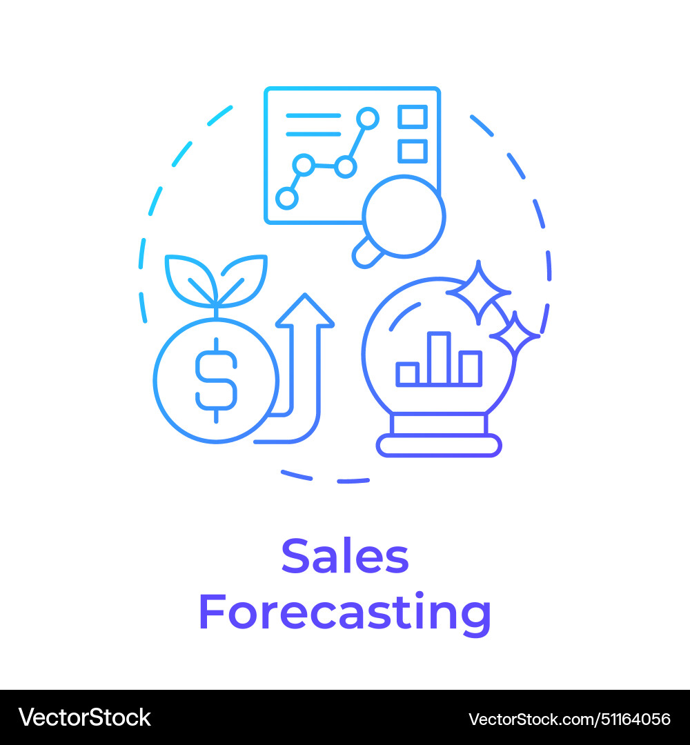 Sales forecasting blue gradient concept icon Vector Image