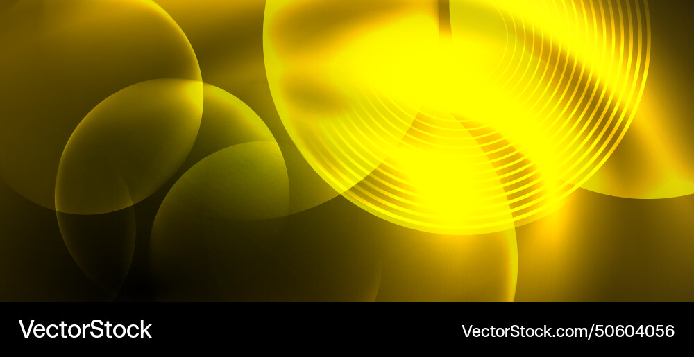 Techno concept with neon circles geometric design Vector Image