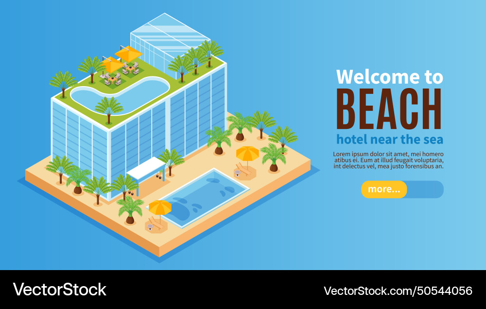 Welcome to beach banner Royalty Free Vector Image