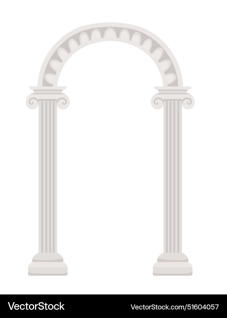 Architecture arch with columns ancient pillars Vector Image