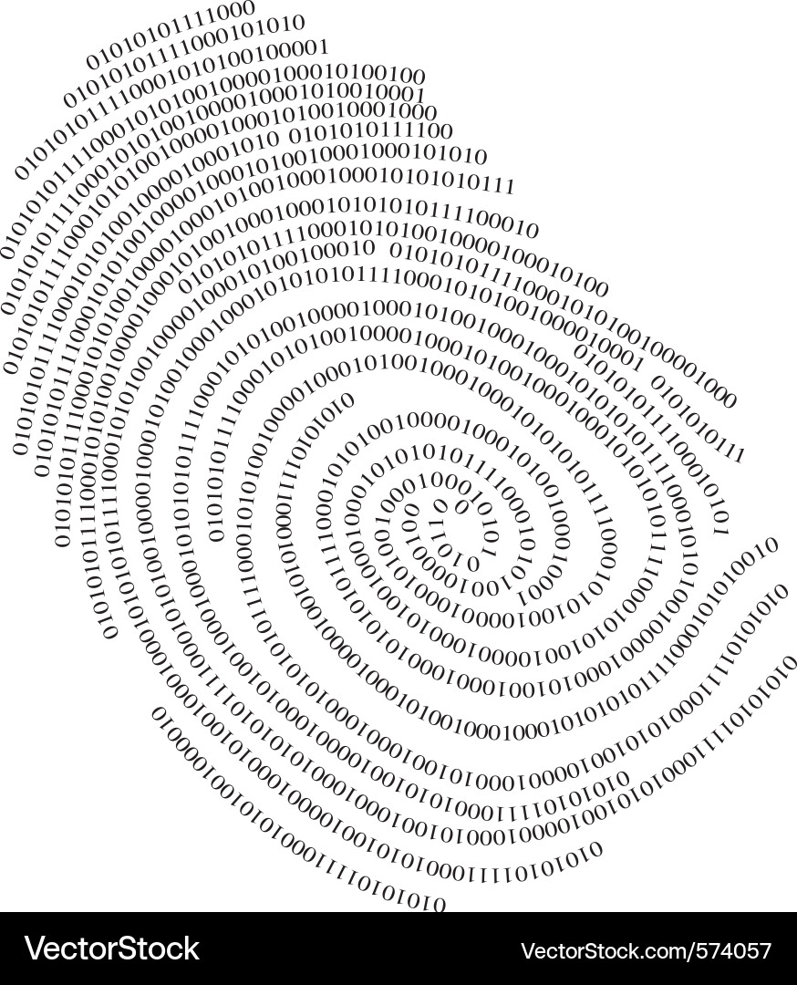 Binary finger print Royalty Free Vector Image - VectorStock