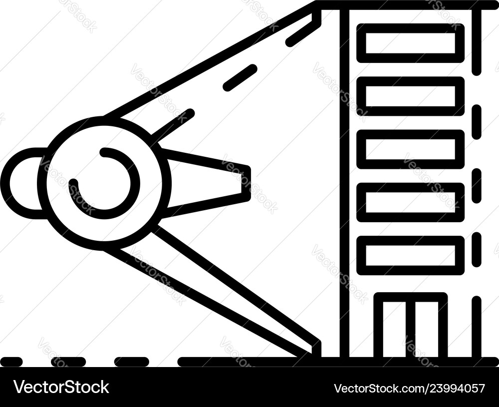 Building high measurement icon outline style Vector Image