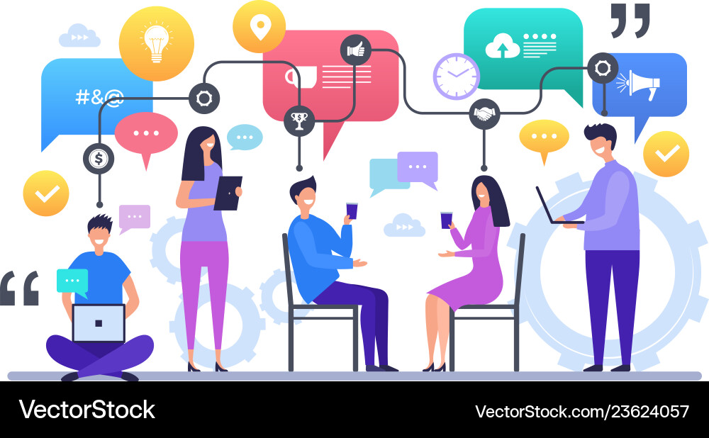 Communication people talking chatting global Vector Image