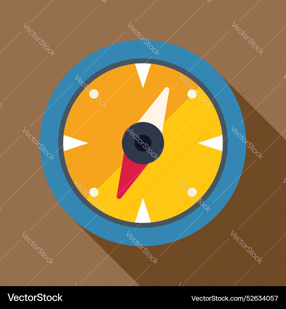 Compass pointing north showing direction in blue Vector Image