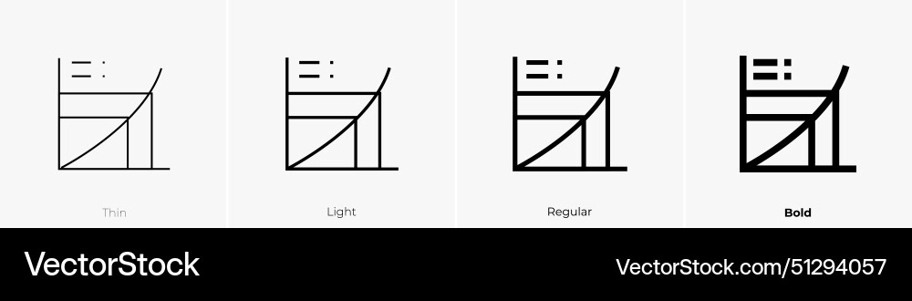 Diagram icon thin light regular and bold style Vector Image