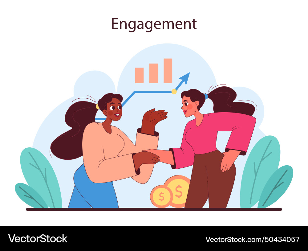 Engagement concept vibrant interaction between Vector Image