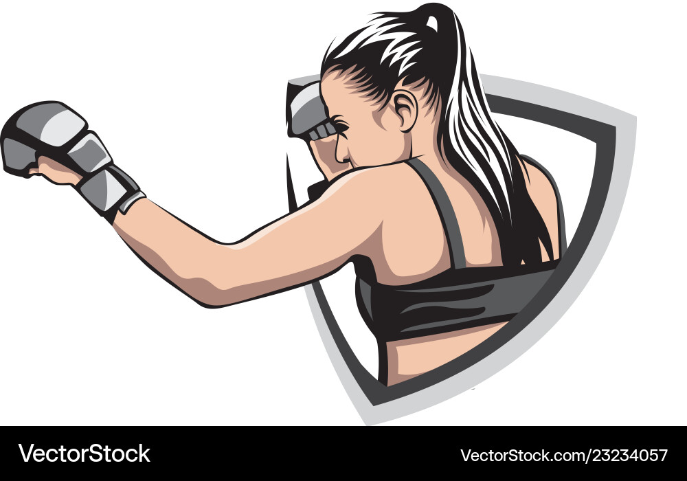 Female boxing logo template Royalty Free Vector Image