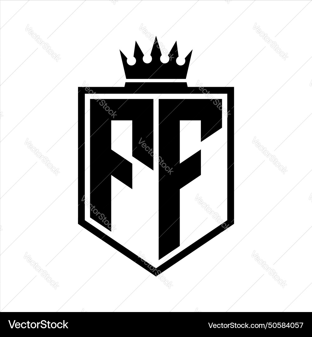 Ff logo monogram bold shield geometric shape Vector Image