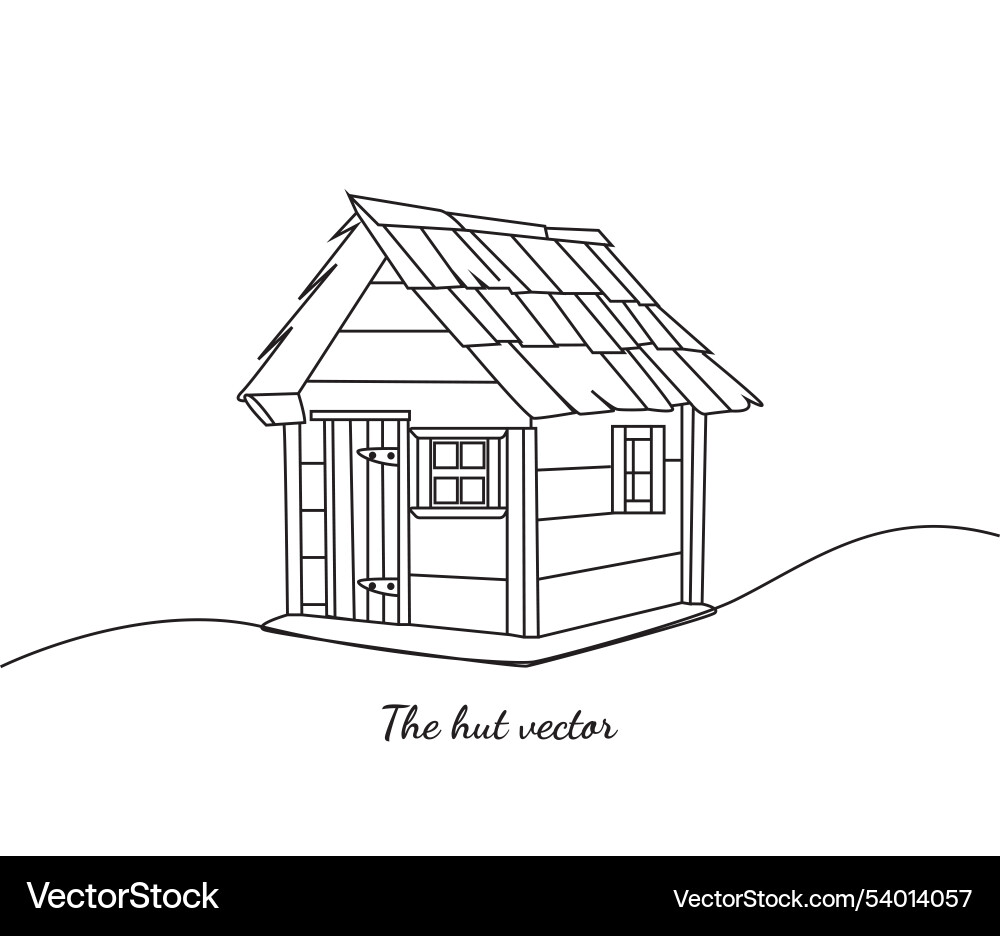 Hand drawn the hut line art Royalty Free Vector Image