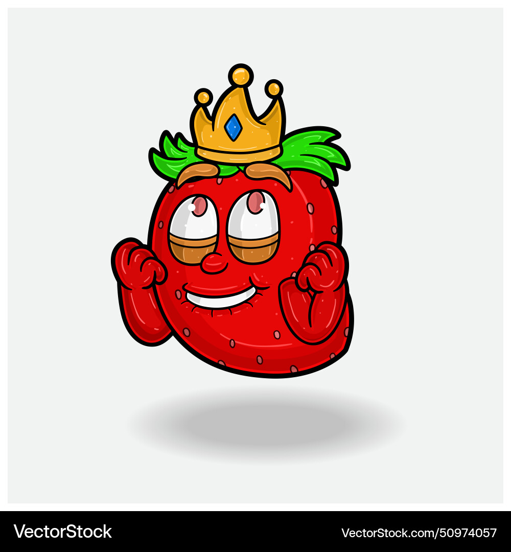 Happy expression with strawberry fruit crown Vector Image